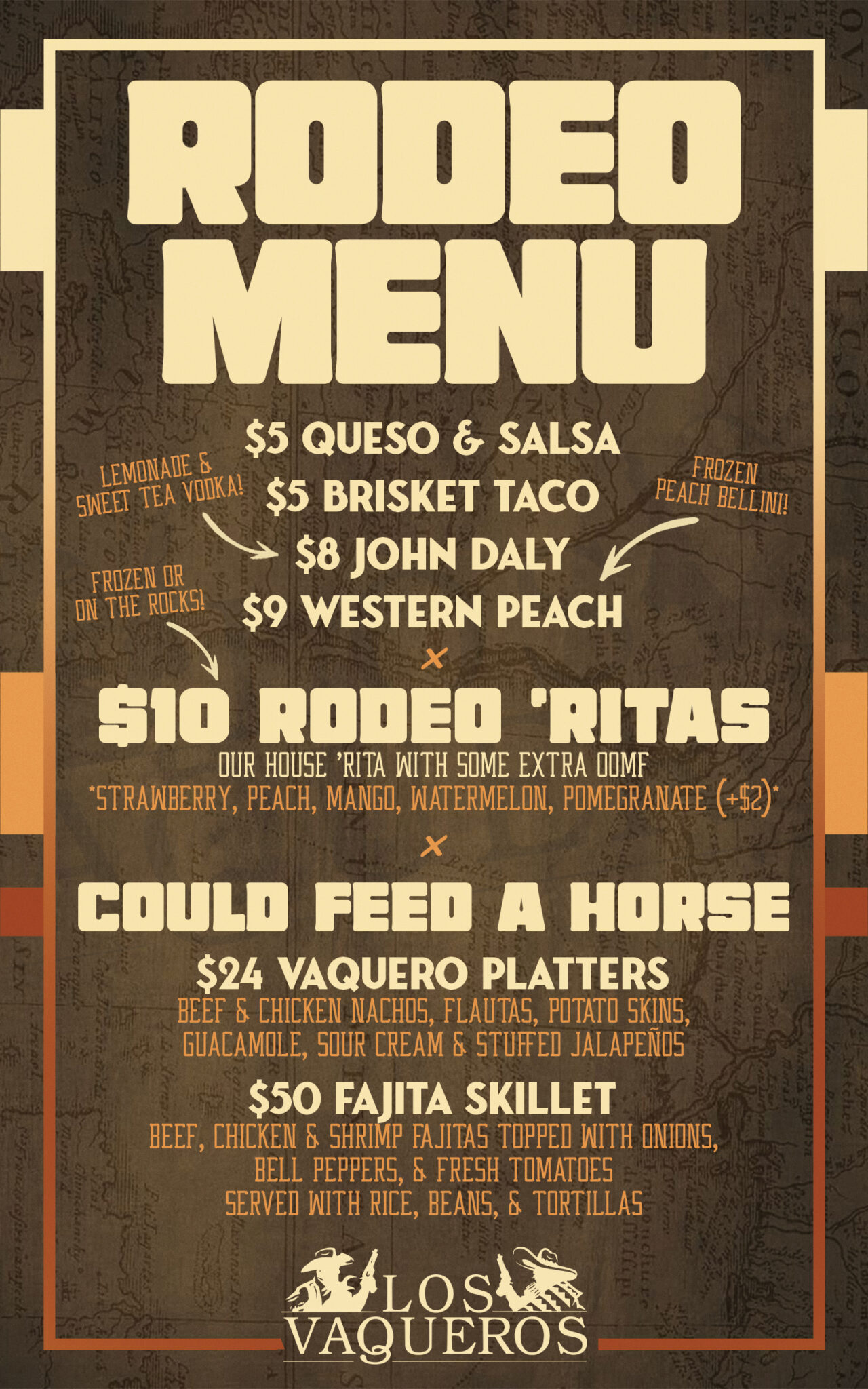 Rodeo Menu | Los Vaqueros Restaurant